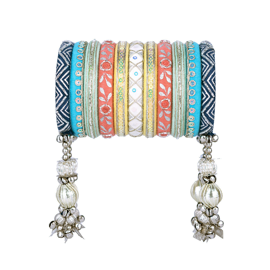Vina Multicolor Bangle Set With Hangings – Local Nation