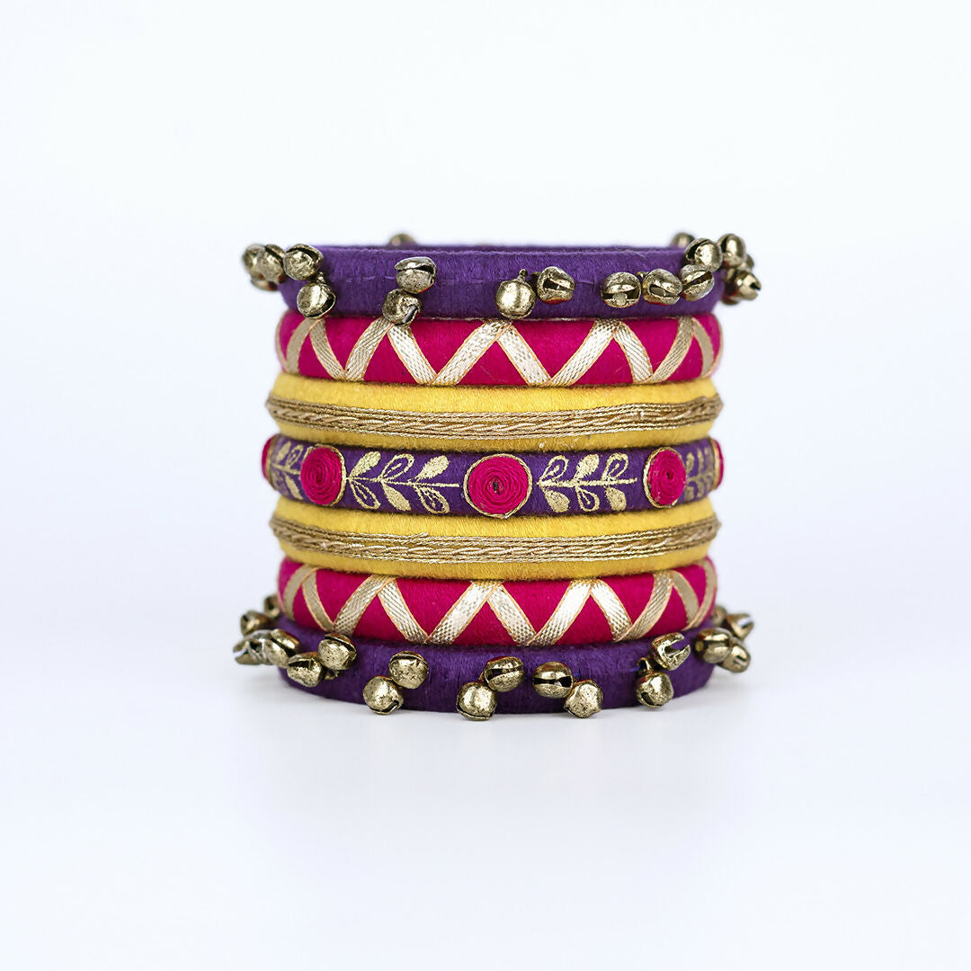 Gunjan Multicolor Bangle Set With Ghungroo – Local Nation