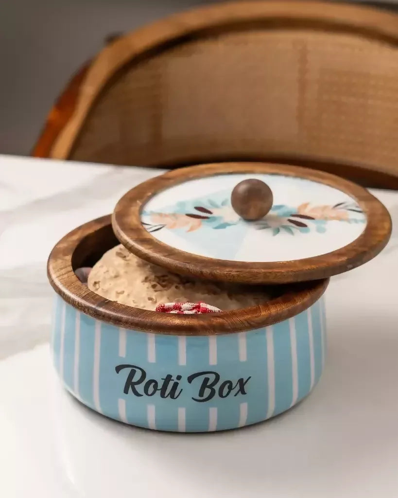 Blue Mango Wood Handcrafted Roti Box – Local Nation