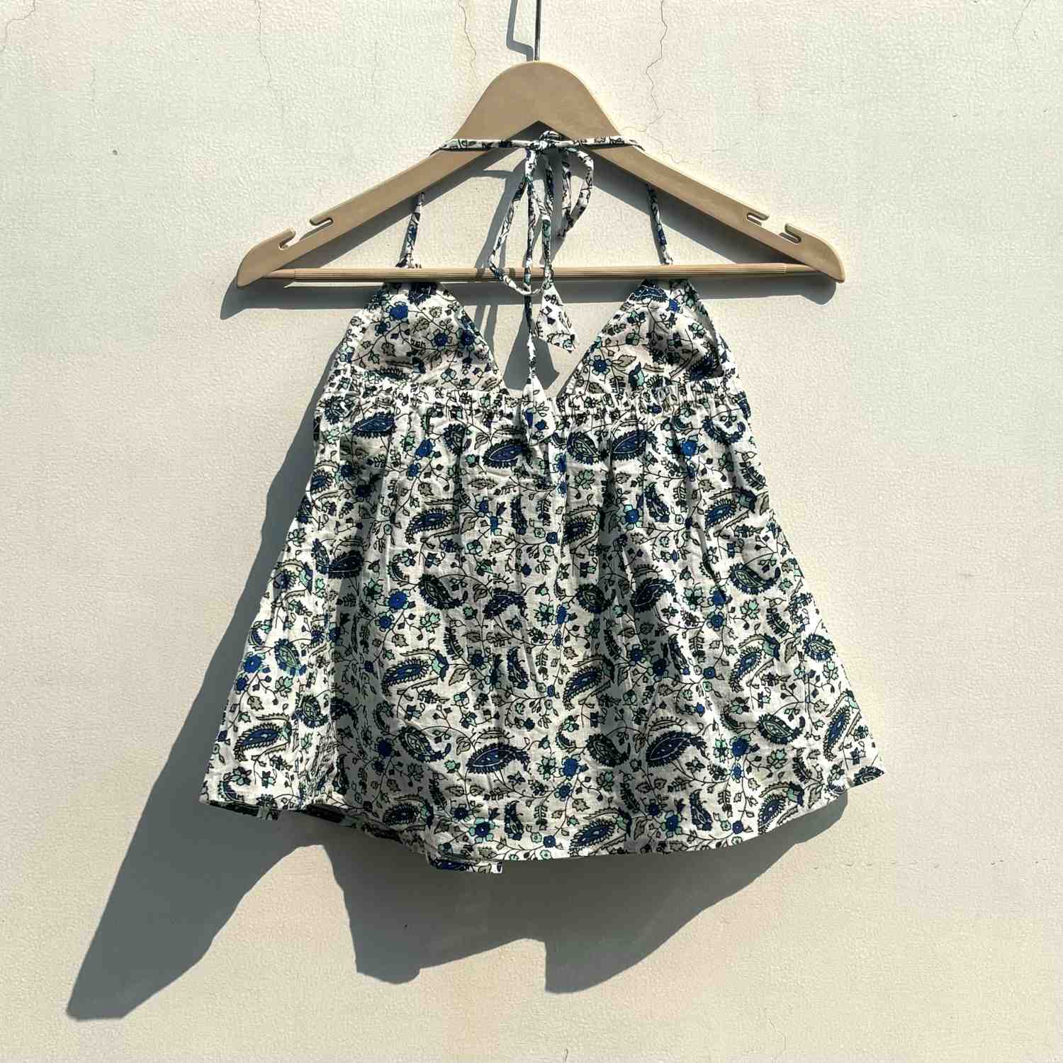 White & Blue Jaal Tree Cotton Top – Local Nation