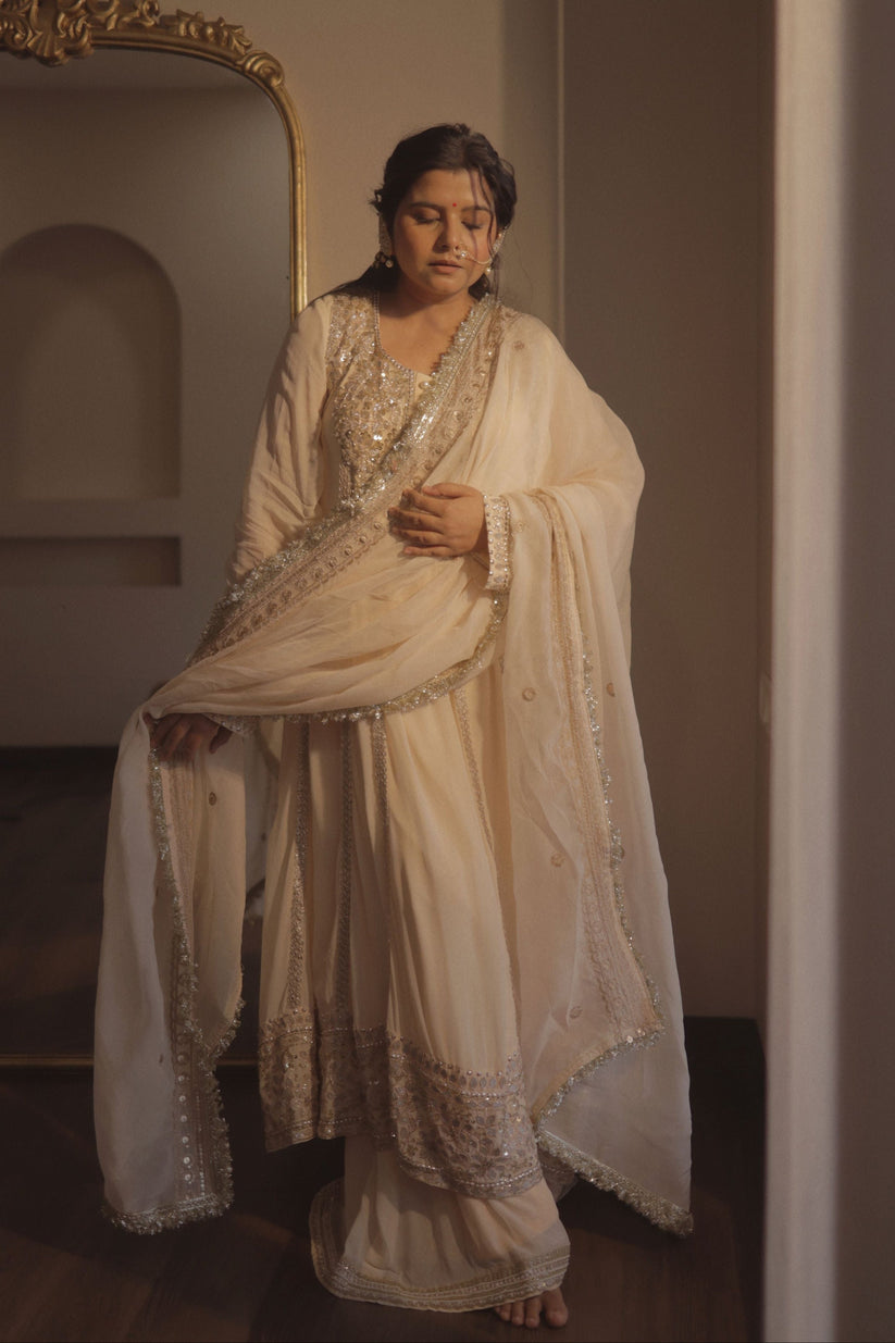 Gotta Patti Light Golden Anarkali Set – Local Nation