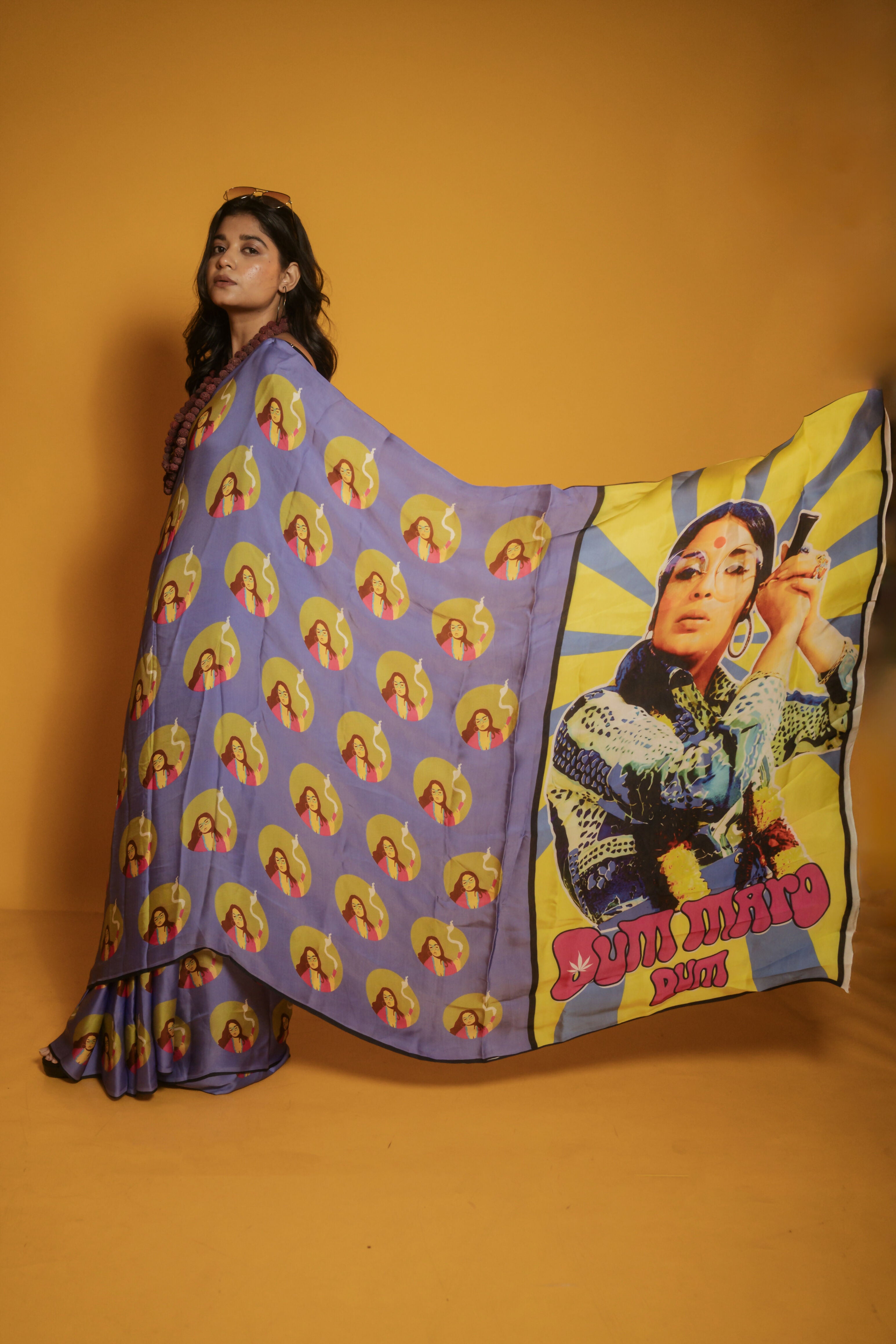 Dum Maro Dum Purple Satin Georgette Saree – Local Nation