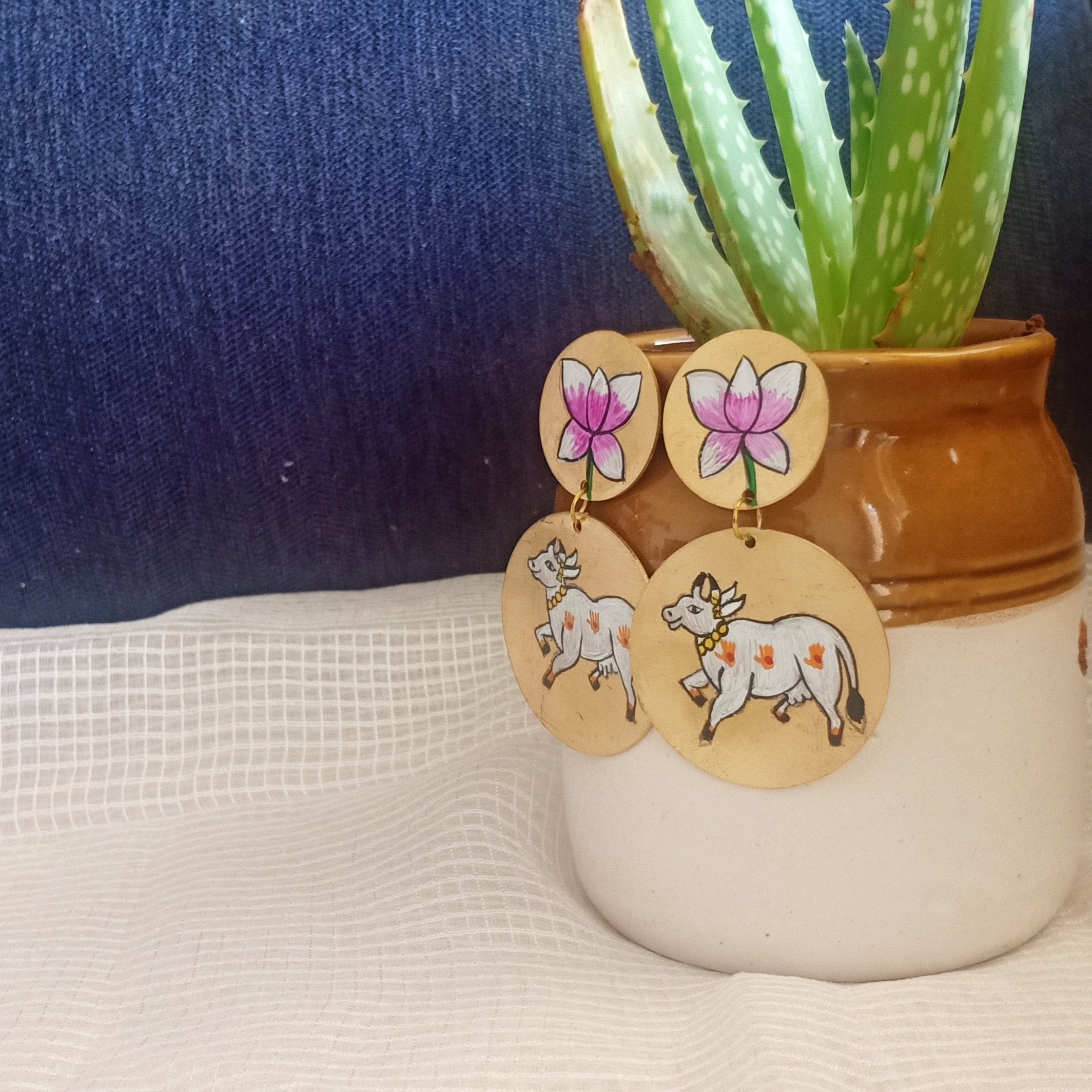 Pichwai Handpainted Earring – Local Nation