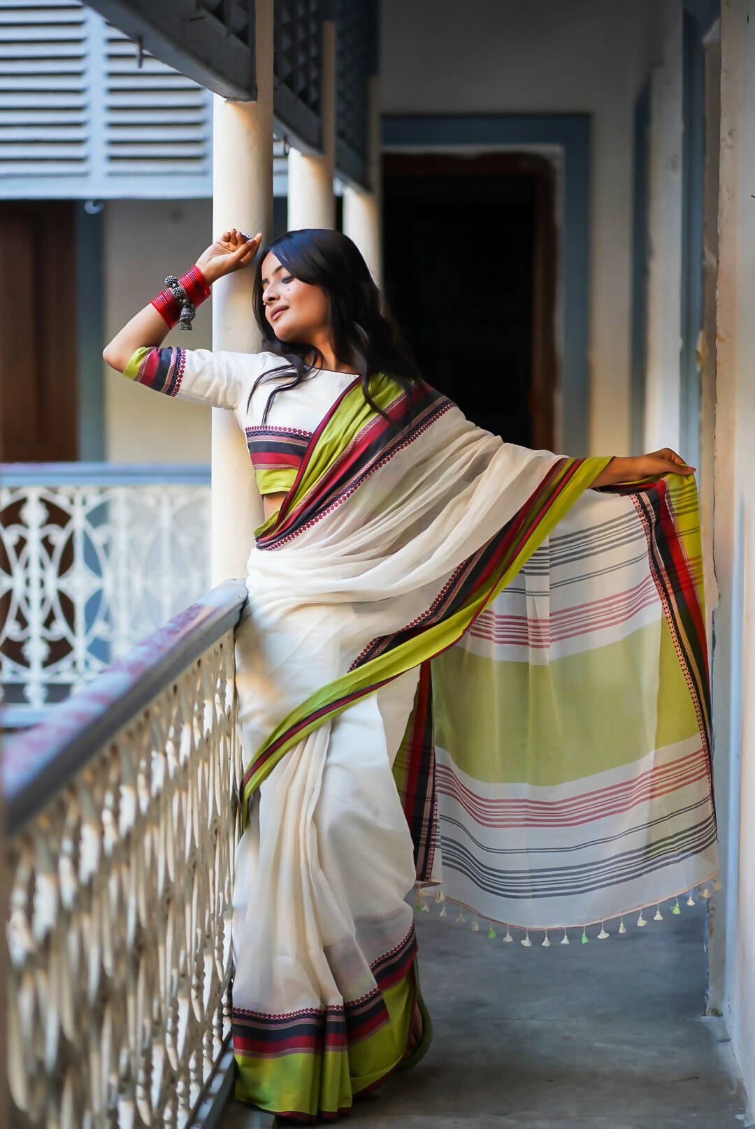 Rainbow Waves Saree – Local Nation