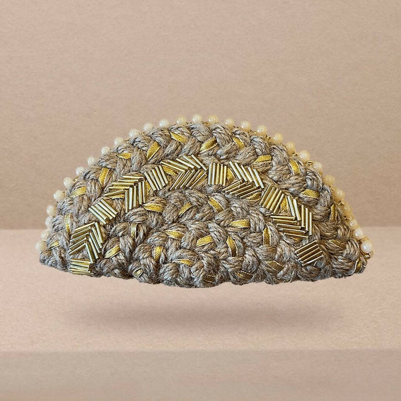 Mini Half Moon ~ Metallic Gold Clutch – Local Nation